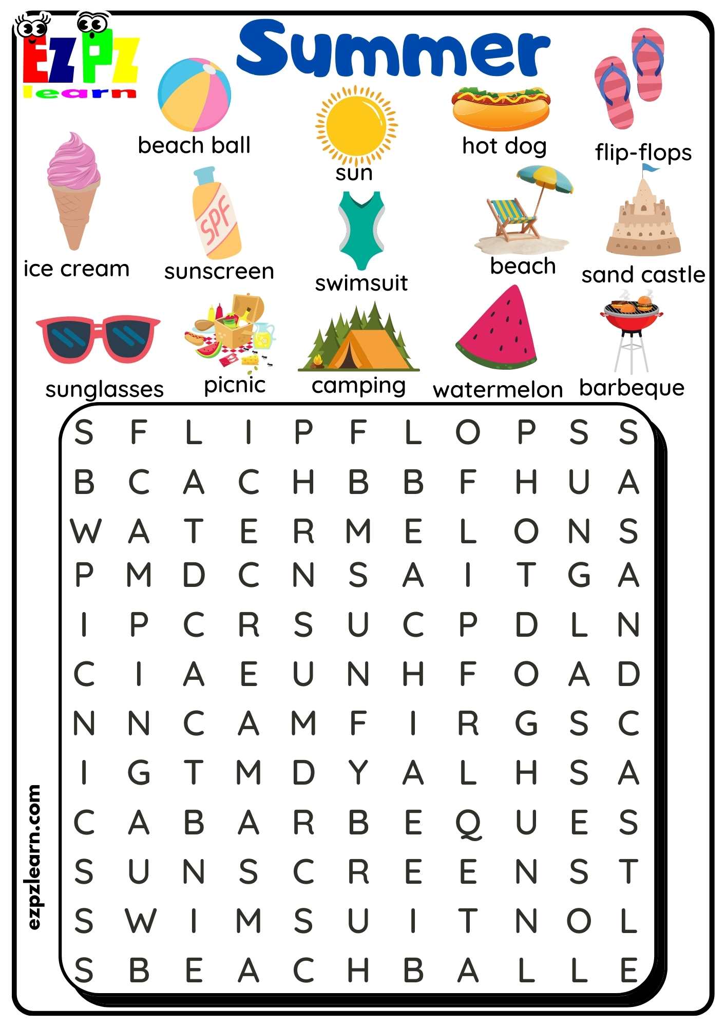 Challenging Summer Word Search Printable Word Search Maker Challenging Summer Word Search Printable Word Search Maker